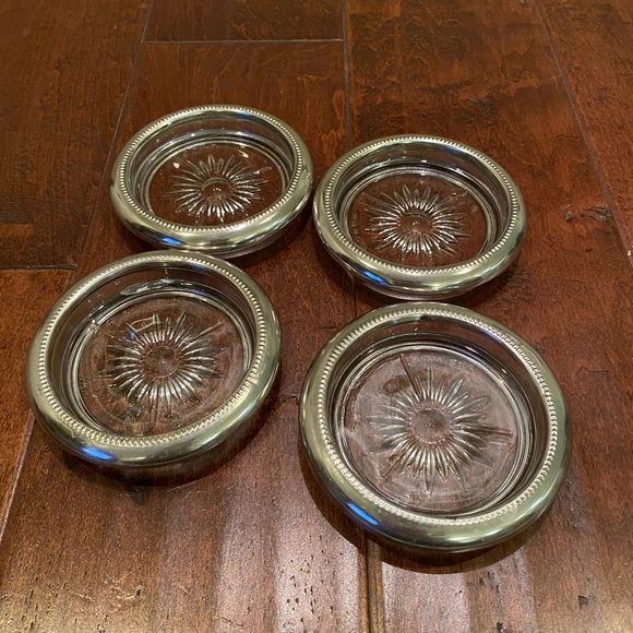 Kitchen | Vintage Leonard Italy Coasters Silver Plated Set Of 4 | Poshmark